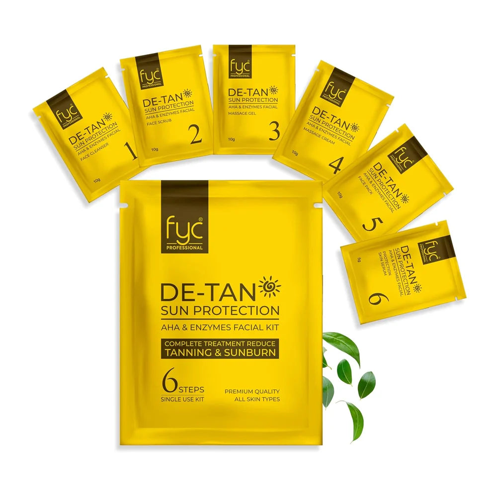 FYC Professional De-Tan Pouch Facial Kit | Sun Protection with AHA ...